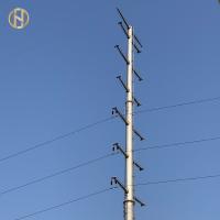 China Galvanised Electric Power Pole 35m Height Good Earthquake Resistance for sale
