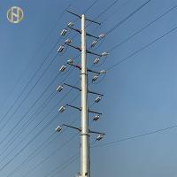 China 33KV 18m Steel Utility Pole  Steel Power Poles With Insulator And Conductor for sale