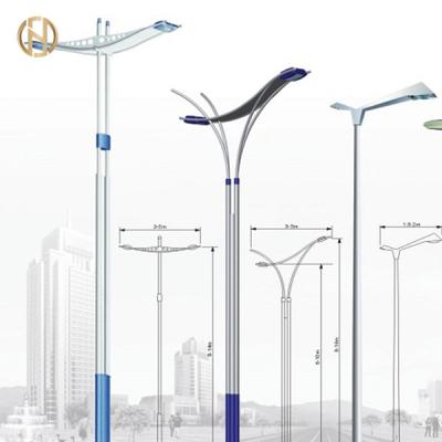 China 8M Octagonal Shape Street Light Pole Q345B Double Arm Steel Pole for sale