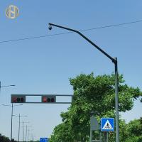 China Road Traffic Security Camera Lamp Post With Painting 5mm Thickness Polygonal Type for sale