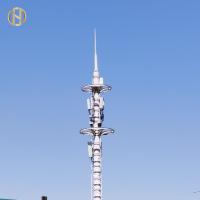 China Hot Rolled Steel Communication Tower Pole 35M 36M Long Service Life for sale