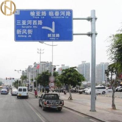 China White Steel Traffic Sign Pole Hot Dip Galvanized Or Powder Coating Surface for sale