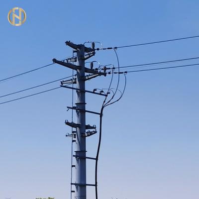 China Customized Size Metal Power Pole 69KV 90FT Steel Electric Q460C for sale