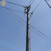 China 161KV Q420 355Mpa Tubular Steel Pole For Power Transmission Line for sale