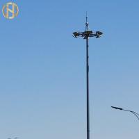 China Galvanized 12 Meter High Mast Pole  With Lowering Raising Mechanism for sale