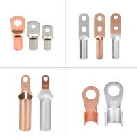 China SC Non Insulated Cable Lug Connectors Terminals Copper Open Nose Double Hole for sale