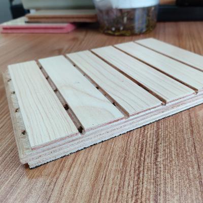 China Fireproof Groove Wood Acoustic Wall Panel 3D Wall Panel MDF Melamine Board for sale