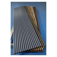 China Black Acoustic Slat Wood Panels 3D Wall Panel Sound Absorbing MDF 100 Polyester Fiber for sale