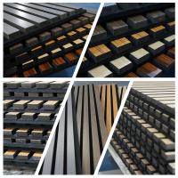 China Black Acoustic Slat Wood Panels 3D Wall Panel Sound Absorbing MDF 100 Polyester Fiber for sale