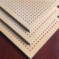 China Perforated Acoustic Panel 600x600mm MDF Sound Absorbing Ceiling Panel Fireproof Moisture Resistant for sale