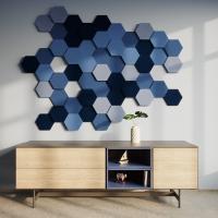 China Hexagon Sound Absorbing Panels 12mm Polyester Fiber PET Acoustic Felt Board 1220x2440mm for sale