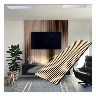China MDF Wood Veneer Akupanel Acoustic Wall Panel NRC 0.85 for Home Decoration for sale