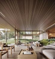 China Customized Slat Wall Acoustic Panel Durable Acoustic Ceiling Panel For Villa for sale