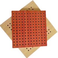 China Perforated Acoustic Wood Panel 600x600mm NRC 0.8 Sound Absorbing Wall Panel for sale