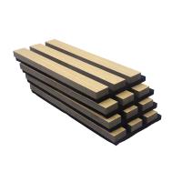 China Acoustic Slat Wood Panel MDF Wood Veneer Wall Panels 21mm Thickness Customized for Home Decor Sound Insulation for sale
