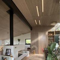 China Acoustic Slat Wood Panel MDF Wood Veneer Wall Panels 21mm Thickness Customized for Home Decor Sound Insulation for sale