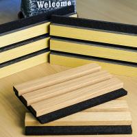China Modern Ceiling Acoustic Slat Wood Panel 21mm Sound Absorption Natural Solid Wood Akupanel for sale