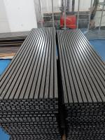 China Black Acoustic Slat Wood Panel 2400x600x18mm Decorative Ceiling Panels for Hall for sale