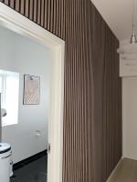 China Acoustic Wood Slat Panels 2400x600mm Interior Wall Decorative Sound Absorbing Panels for sale