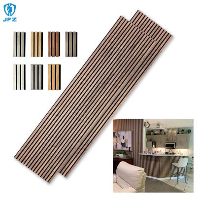 China Decorative Wood Slat Acoustic Panel 21mm MDF Interior Wall Sound Absorption Panel for sale