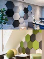 China Hexagon Polyester Fiber Acoustic Panel Eco Friendly Acoustic Felt Wall Panels for sale