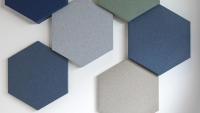China Hexagon Sound Absorbing Panels 12mm Polyester Fiber PET Acoustic Felt Board 1220x2440mm for sale