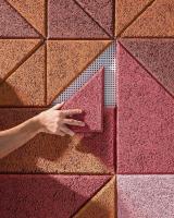 China Triangle Wood Wool Acoustic Panel Custom Cement Board For Wall Decor for sale