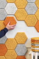 China Hexagon Wood Wool Acoustic Panel Natural Cement Board For Stadium for sale