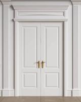 China Soundproof Wooden Double Doors 42dB Sound Insulation Durable House Entrance Door for sale