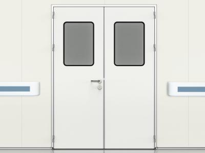 China Hospital Soundproof Double Door 42dB Acoustic Wooden Door Durable for sale