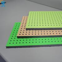 China Acoustic Perforated Wood Ceiling Panels 600x600mm Sound Absorbing MDF for Offices for sale