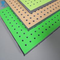 China Acoustic Perforated Wood Ceiling Panels 600x600mm Sound Absorbing MDF for Offices for sale