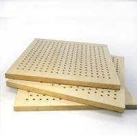 China Acoustic Perforated Wood Ceiling Panels 600x600mm Sound Absorbing MDF for Offices for sale