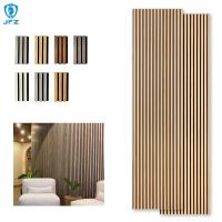 China Wood Slat Acoustic Wall Panels 21mm MDF Akupanel Decorative Sound Absorbing for Hall for sale