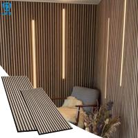 China MDF Wood Slat Acoustic Panel 21mm Natural Sound Absorbing Wall Panel for sale