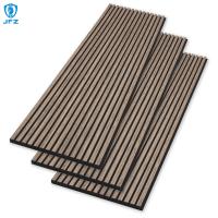 China MDF Wood Slat Acoustic Panel 21mm Natural Sound Absorbing Wall Panel for sale
