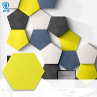 China High Density PET Hexagon Acoustic Panel Durable Polyester Wall Panel NRC 0.8-1.10 for sale