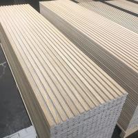 China White Acoustic Slat Wood Panel Fireproof Akupanel MDF Wood Veneer 21mm for sale