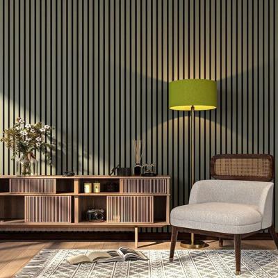 China MDF Wood Veneer Acoustic Slat Wall Panel 21mm Sound Absorbing Diffusion Panel for sale