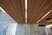 China MDF Polyester Acoustic Slat Wood Panel Noise Reduction Ceiling Acoustic Panel for sale