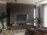 China MDF Acoustic Wood Slat Ceiling Panels 21mm Soundproof Decorative Wall Panels for sale