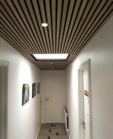 China MDF Acoustic Wood Slat Ceiling Panels 21mm Soundproof Decorative Wall Panels for sale