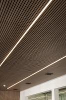 China Noise Reduction Polyester Acoustic Slat Wood Panel 21mm MDF B1 Fire Retardant Akupanel Wall Panels for sale