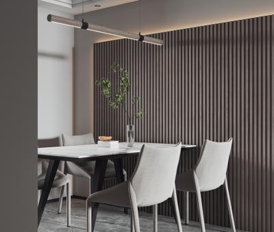 China Noise Reduction Polyester Acoustic Slat Wood Panel 21mm MDF B1 Fire Retardant Akupanel Wall Panels for sale