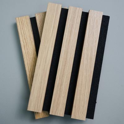 China Customized MDF Acoustic Slat Wood Panel Sound Absorbing Wall Panel 600x600mm for sale