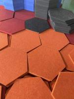 China 100% Polyester Fiber Acoustic Wall Panel Hexagon Acoustic PET Panels Customized for sale