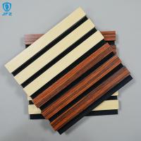 China MDF Wood Slat Acoustic Panel 27mm Strip 13mm Gap Natural Wood Veneer for Office for sale