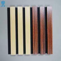 China MDF Wood Slat Acoustic Panel 27mm Strip 13mm Gap Natural Wood Veneer for Office for sale