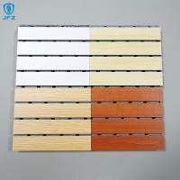 China Wholesale MDF Wood Veneer Acoustic Panel Grooved Sound Absorbing 12mm for Apartment for sale