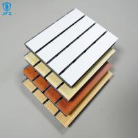 China Wholesale MDF Wood Veneer Acoustic Panel Grooved Sound Absorbing 12mm for Apartment for sale